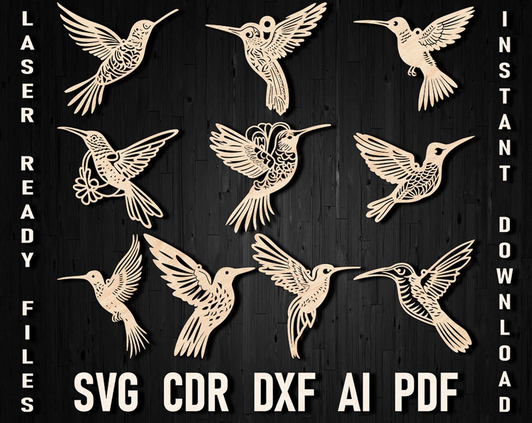 Christmas Hummingbird Laser Cut Svg Ornament Bundle, Hummingbird Paper ...
