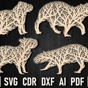 Capybara Tree in Floral Style Svg Laser Cutting Panel File for Laser ...