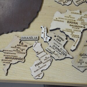 Brazil Map Svg File for Laser Cutting and Engraving, Brazil Puzzle Map ...