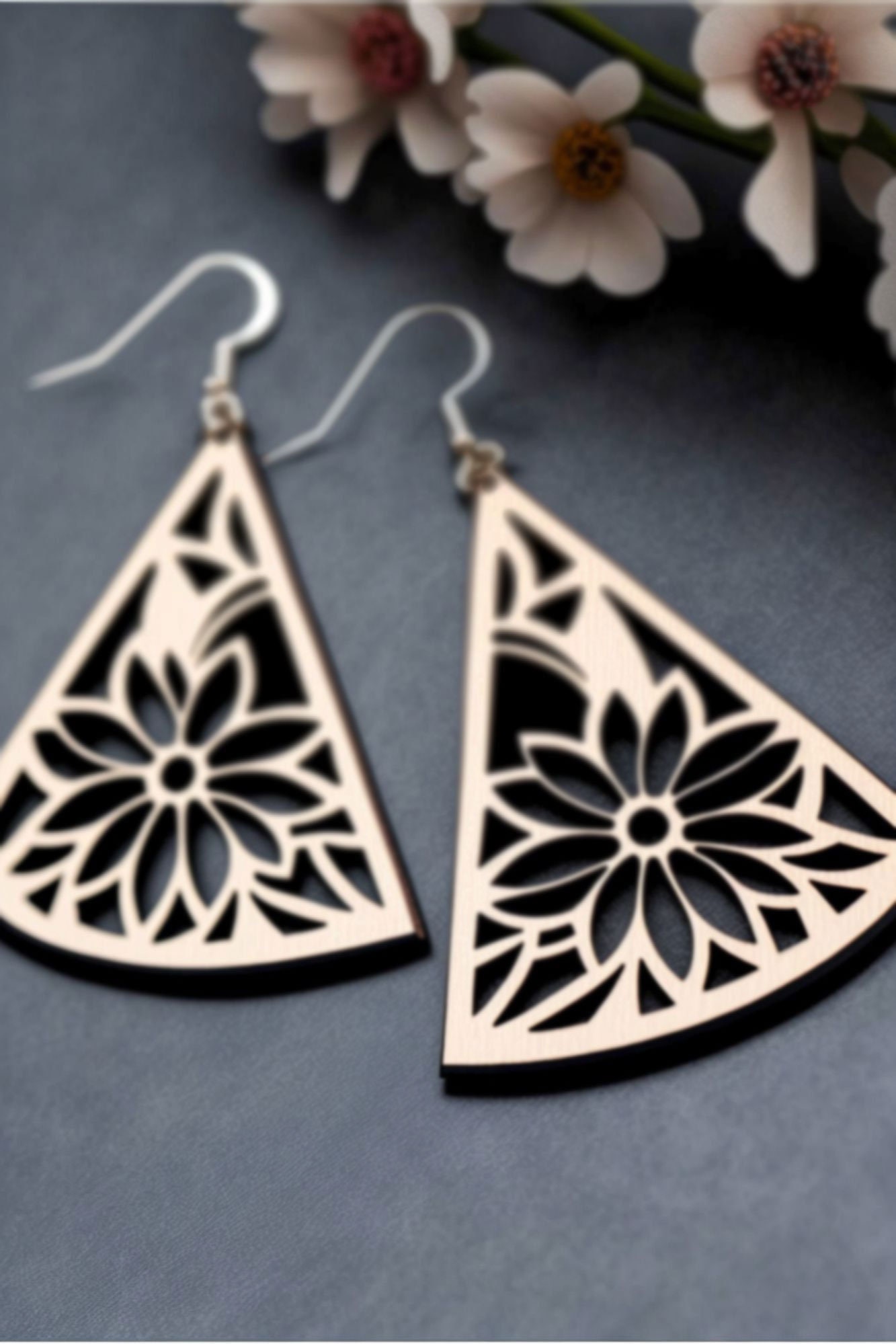 Elegant Svg Triangle Laser Cut Earrings for Glowforge, Craft Jewelry ...