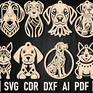 Laser Cut Dog Svg Christmas Ornament Files for Cricut Glowforge ...