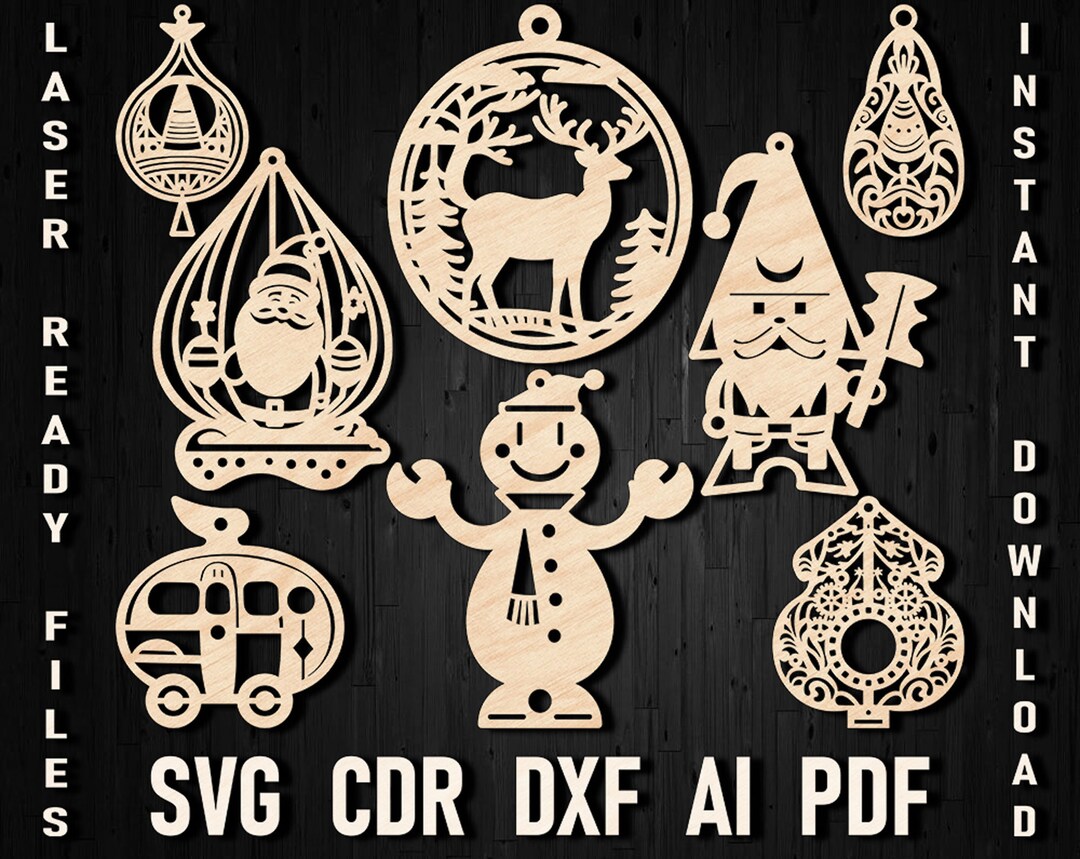 Svg Christmas Tree Decor for Laser Cutting Vector Xmas Decor, Christmas ...