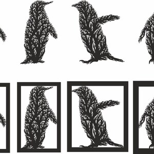 Svg Penguin Tree Panel Digital Laser Cut Files for Cricut and Glowforge ...