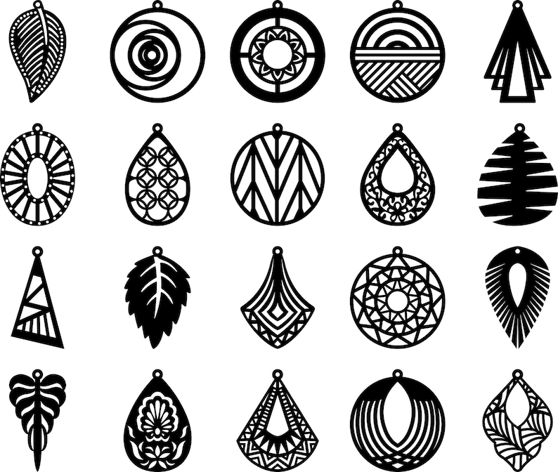 Earring Templates for Laser Cutting Decoration Pattern Cut - Etsy