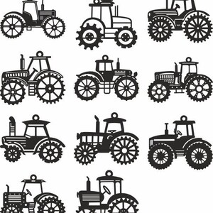 Tractor Svg Laser File Farmer Digital Ornament Bundle Xtool Cut Cnc ...