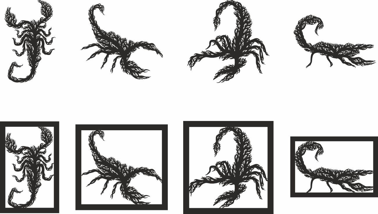 Scorpion Tree Wall Panel Svg Laser Cut File, Desert Animals Silhouette ...