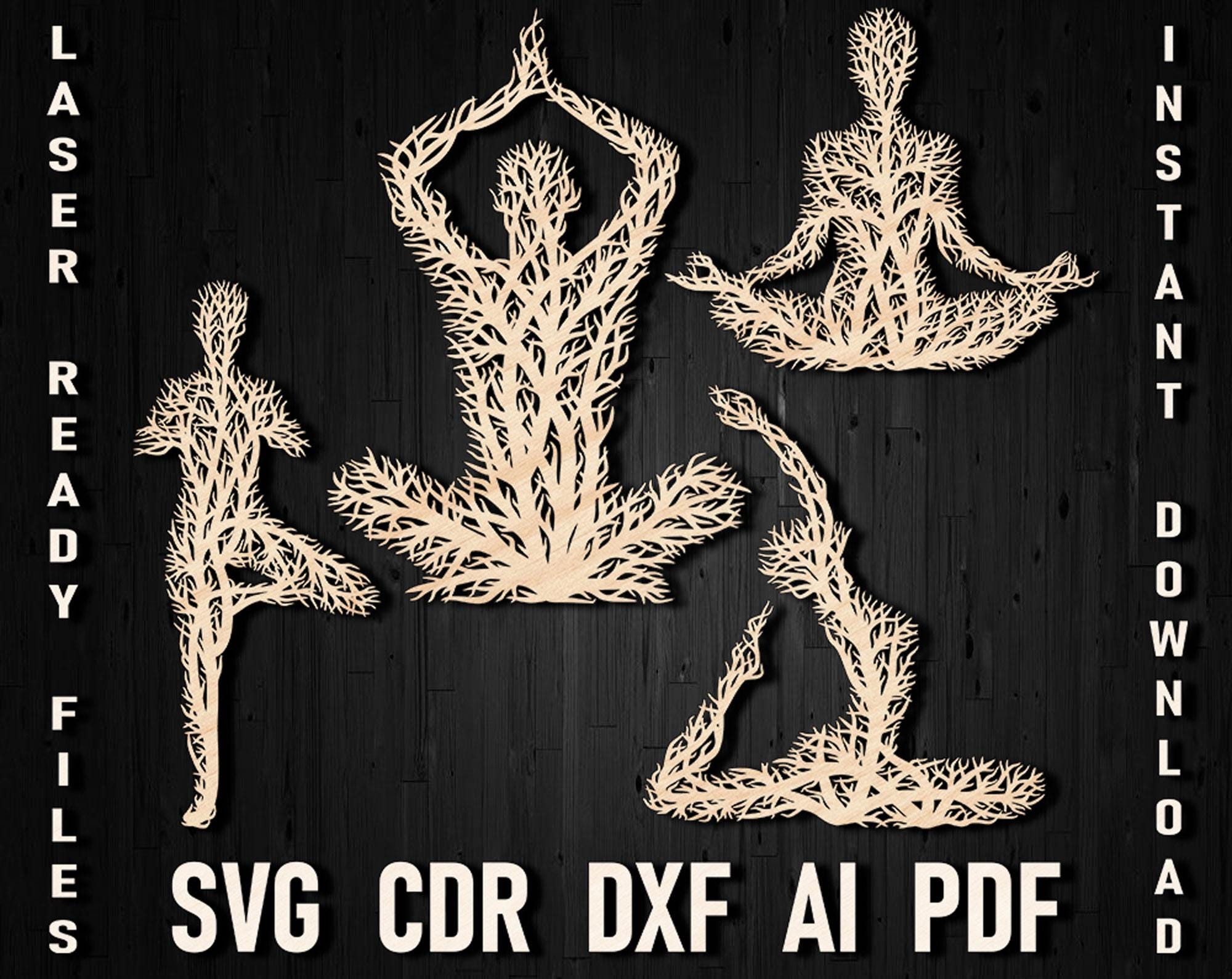 Yoga Tree Style Print Svg, Yoga Poster Svg Wall Art Decor, Yoga Room ...
