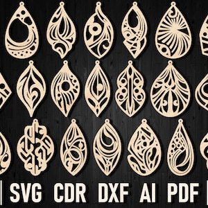 Earring Templates for Laser Cutting Decoration Pattern Cut Files Svg ...