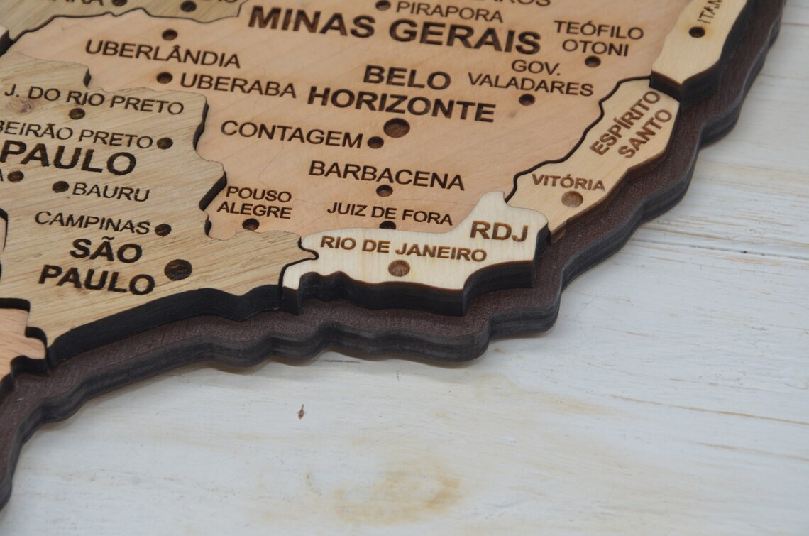 Brazil map svg file for laser cutting and engraving Brazil | Etsy