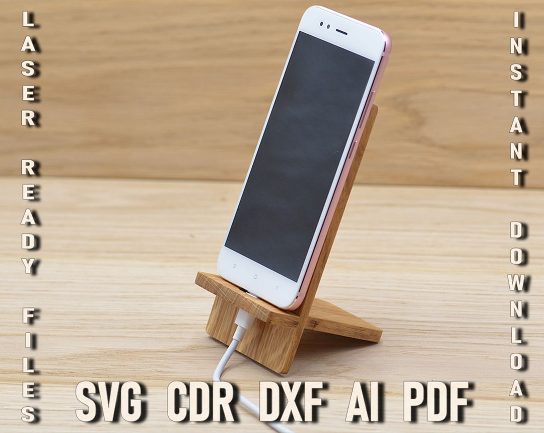 Cellphone Stand Cdr File for Laser Machine Gloweforge, Phone Holder Dxf ...