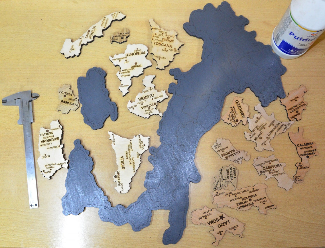 Italy Laser Cutting and Engraiving Svg File for Map Puzzle, Mappa ...