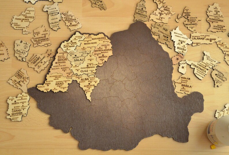 Svg Romania Map Laser Cutting File Romania Map Puzzle | Etsy
