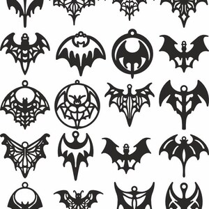 Halloween Bat Earrings Svg Laser Cut Template Bundle Files for ...