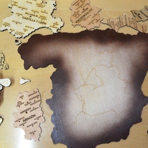 Spain Map Vector Laser Cutting File, Spain Map Puzzle, Glowforge Madrid ...