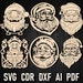 Santa Face Svg Ornament Laser Cut File, Christmas Santa Head Glowforge ...