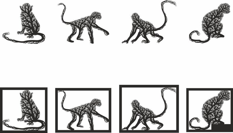 Monkey Laser Cut Wall Panel Svg Digital Download Files for - Etsy