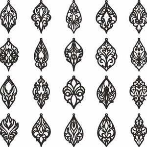 Svg Gothic Inspired Earrings Bundle Laser Cut Templates for Women ...