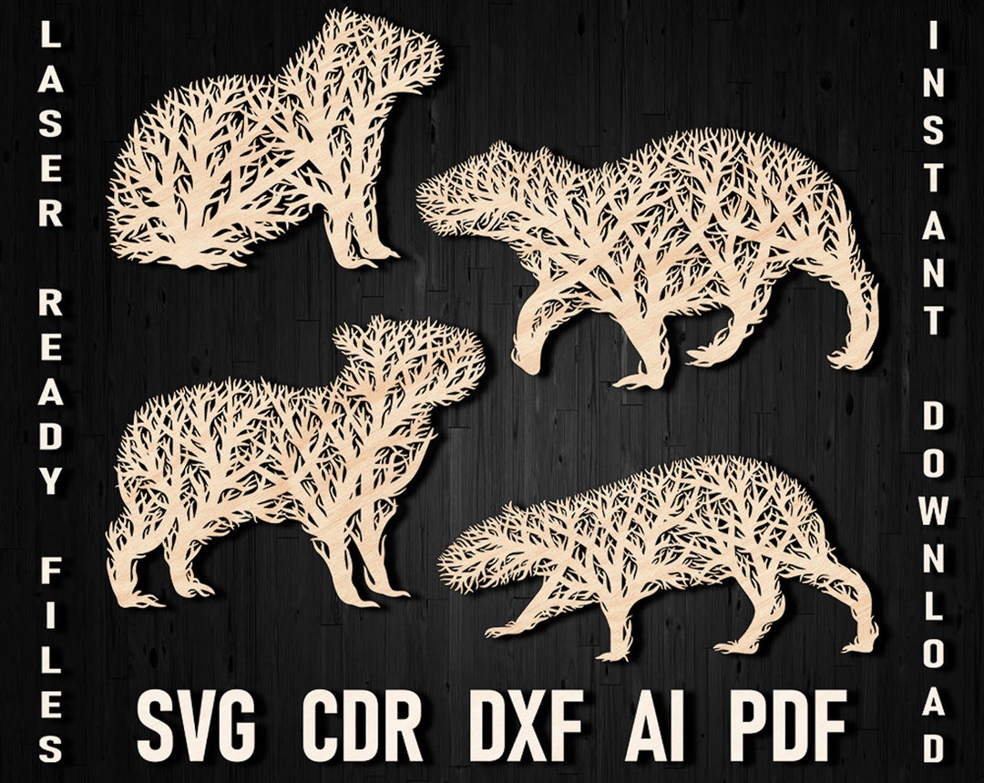 Capybara Tree in Floral Style Svg Laser Cutting Panel File for Laser ...