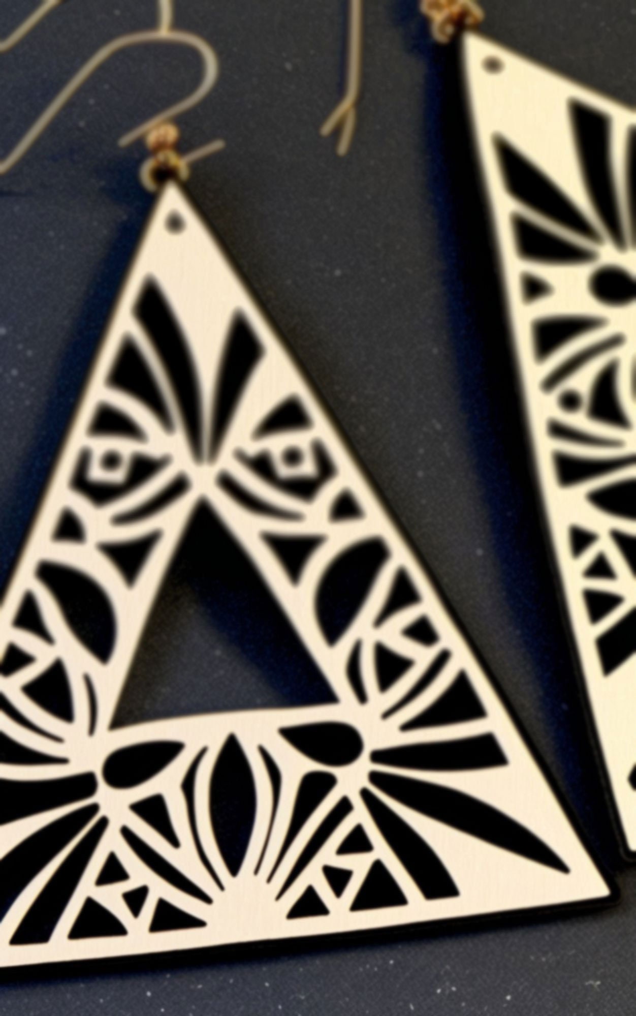 Triangle Laser Cut Svg Laser Cutting, Tree Dangle Wooden Earrings ...