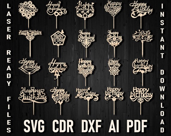 Logo Vectorizado Topper 3 Birthday Cake Topper SVG Cut Files, Birthday