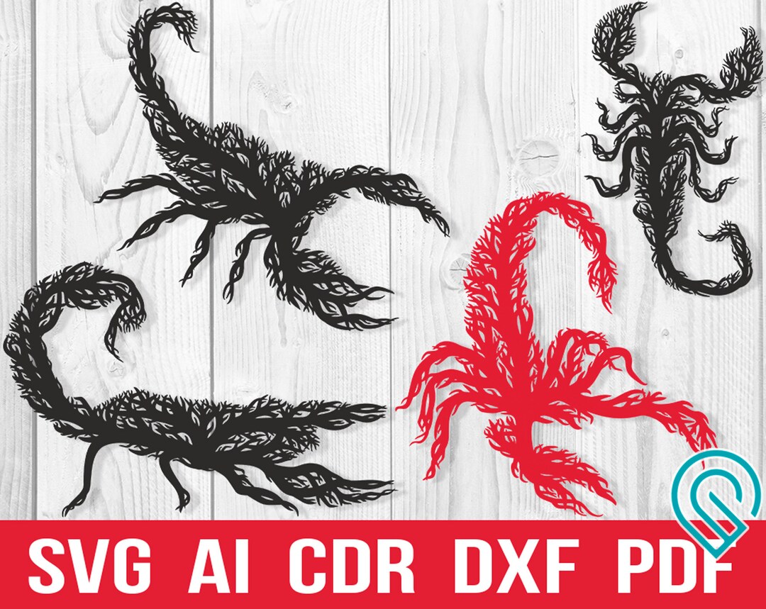 Scorpion Tree Style Svg Laser Cut File, Desert Animals Silhouette Wall ...