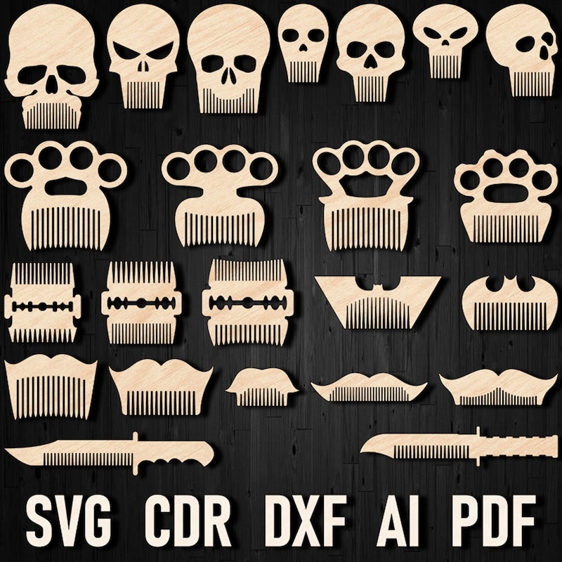 Beard Comb Svg Files - Etsy