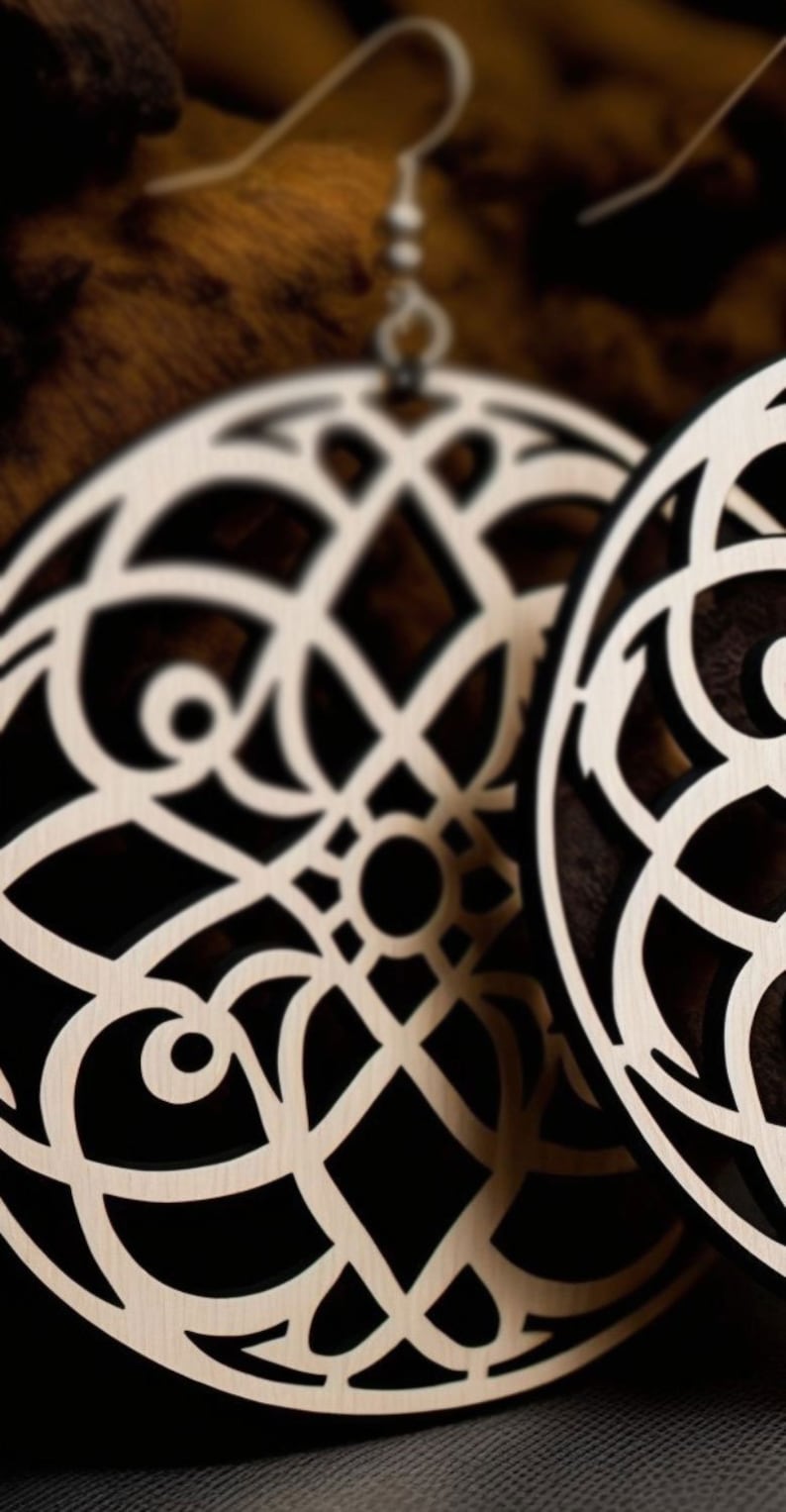 Circle Round Earrings Svg Digital Files for Laser Cutting and Glowforge ...