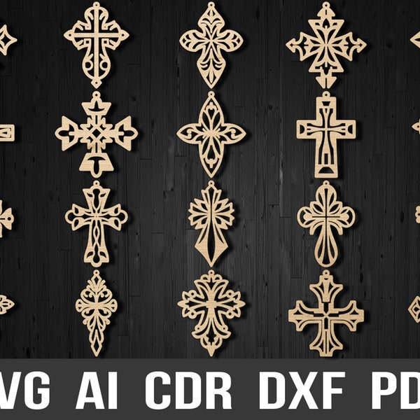 Laser Cut Files Cross Necklace - Etsy