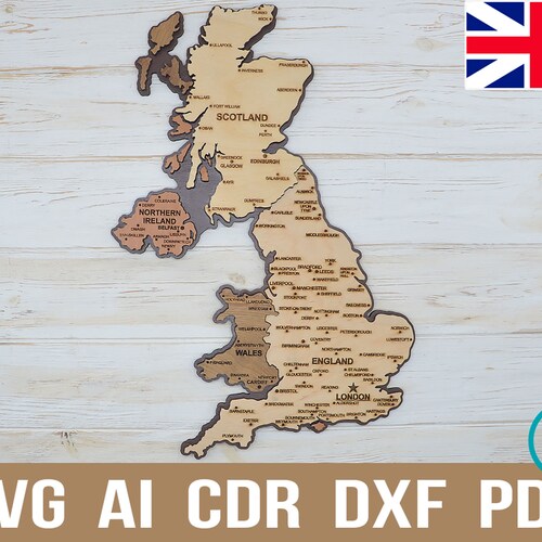 Scrapbooking Clip Art & Image Files Multi Layer England: Road Map Laser ...