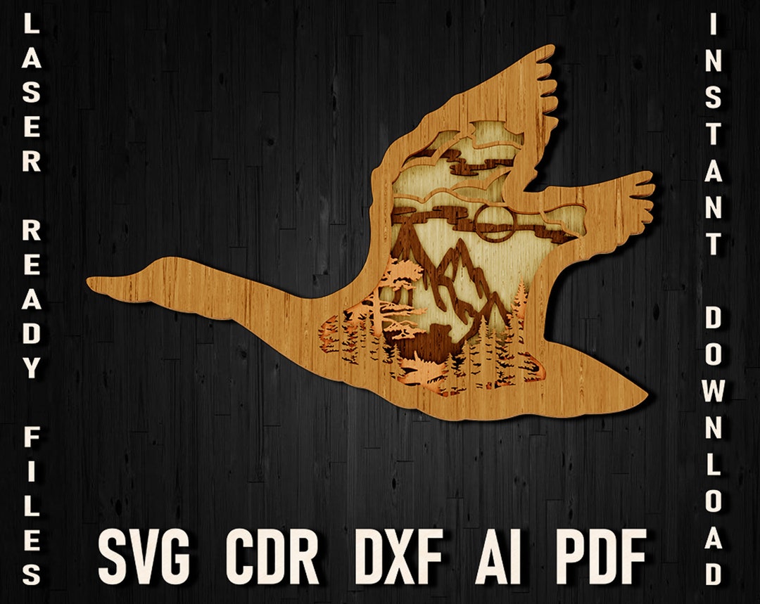 Duck Hunting Svg Layered Decor for Laser Cutting and Glowforge, Duck ...