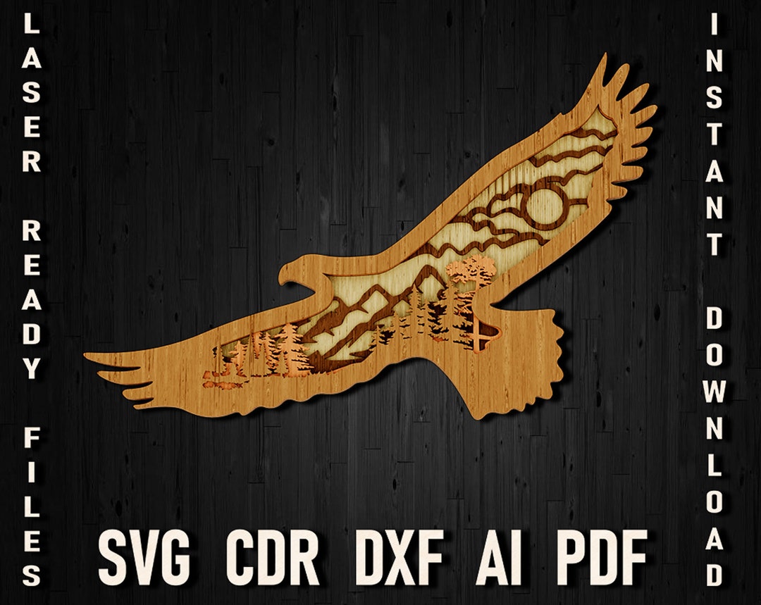 Eagle Svg Layered Cut File, 3D Eagle Multilayer Laser Cut Files for ...
