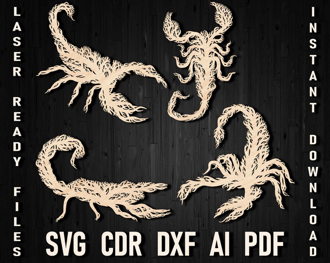 Scorpion Tree Wall Panel Svg Laser Cut File, Desert Animals Silhouette ...