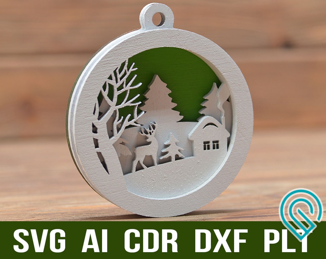 Natale multistrato cervo ornamento svg. File di taglio laser - Etsy Italia