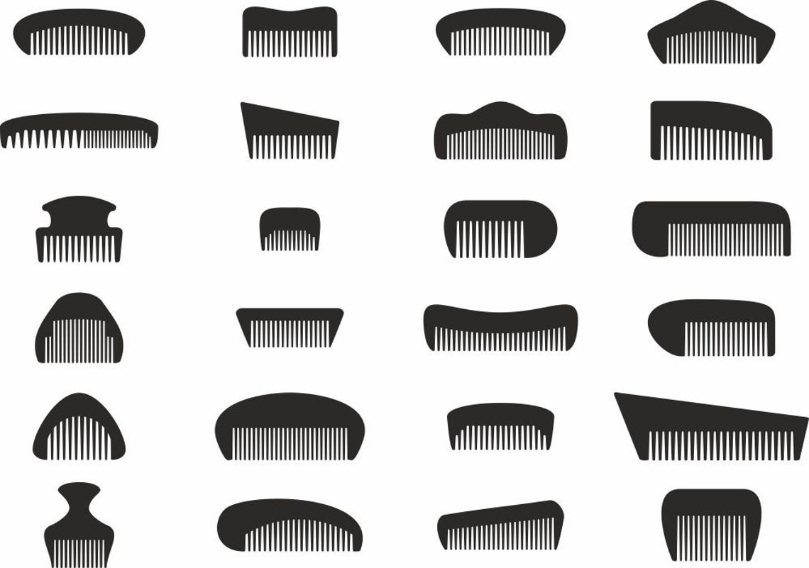 Hair Comb Svg Laser Cut Files, Beard Comb Dxf Wood or Plywood Set ...