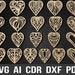 Heart Earring Dxf 20 Styles Heart Earrings Laser Cut Svg Files ...