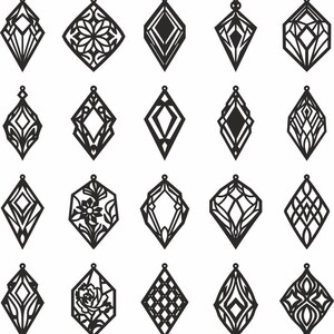 Rhombus Earrings Svg Digital Download Files for Laser Cutting and ...
