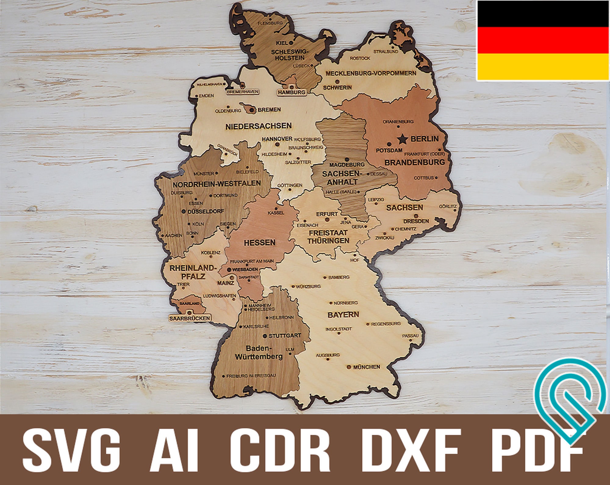 German Map With Cities