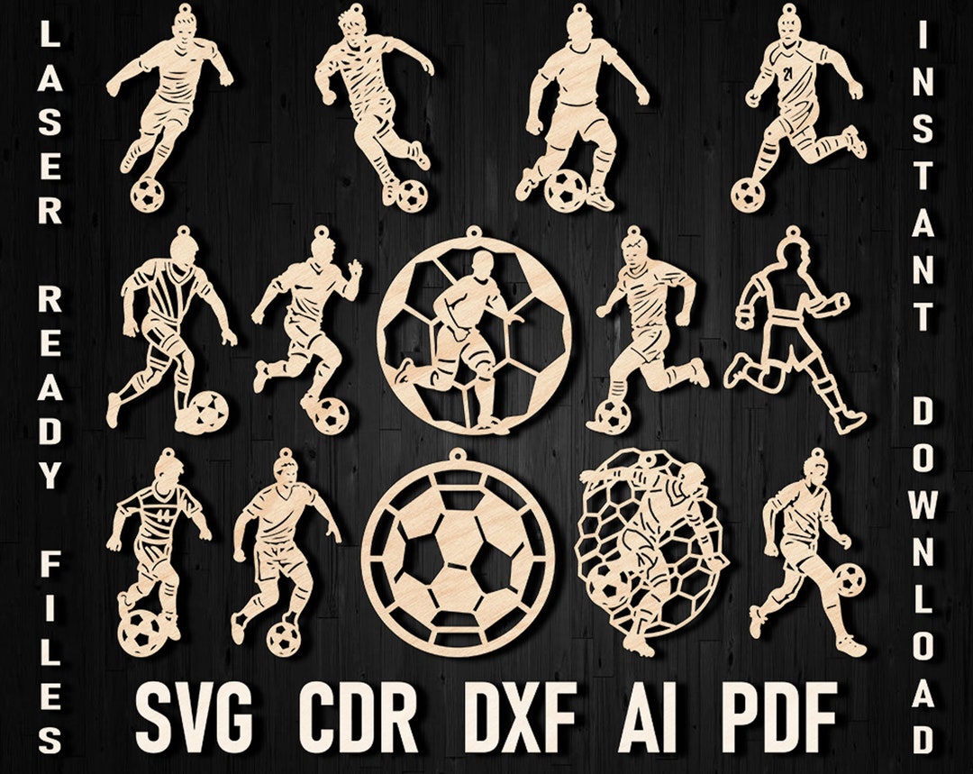 Soccer Football Christmas Ornament SVG Bundle, Soccer Laser Cut File ...