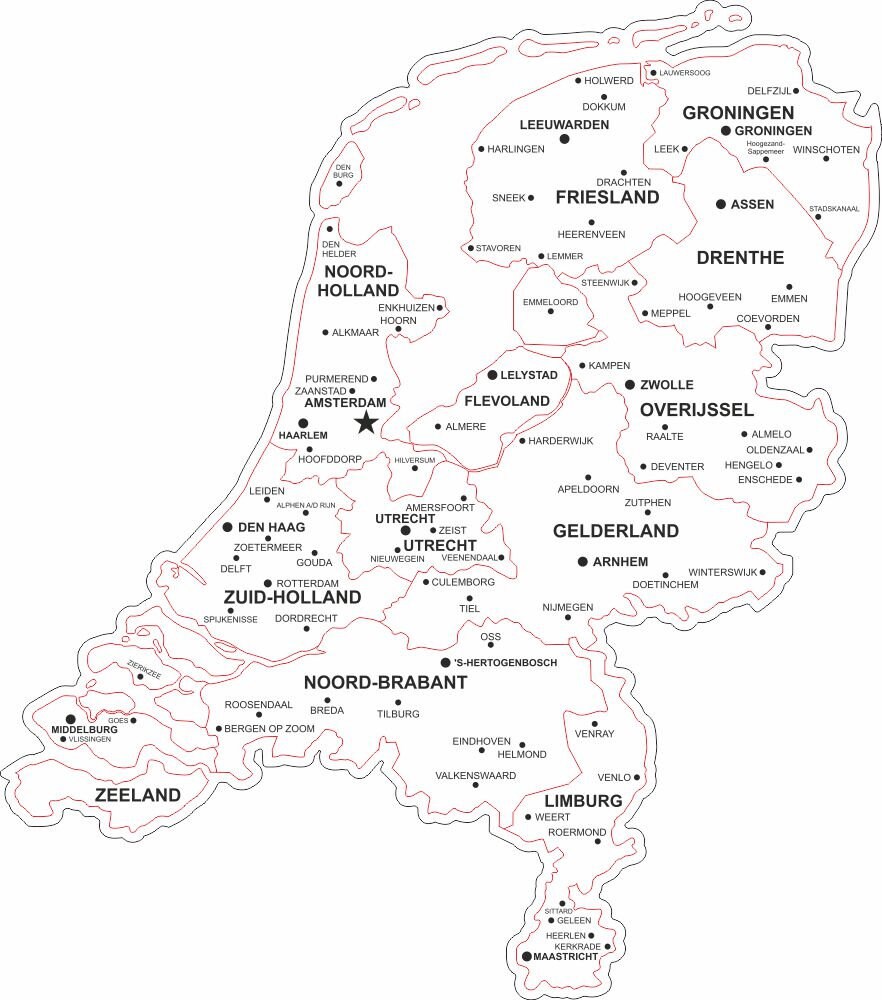 Netherlands map digital file for laser cutting Nederland | Etsy