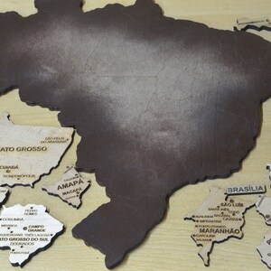 Brazil Map Svg File for Laser Cutting and Engraving, Brazil Puzzle Map ...