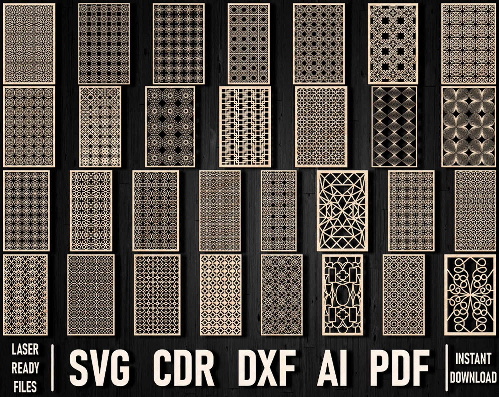 Decorative Dxf Panels for Laser Cutting, Pattern of Decorative Panels ...