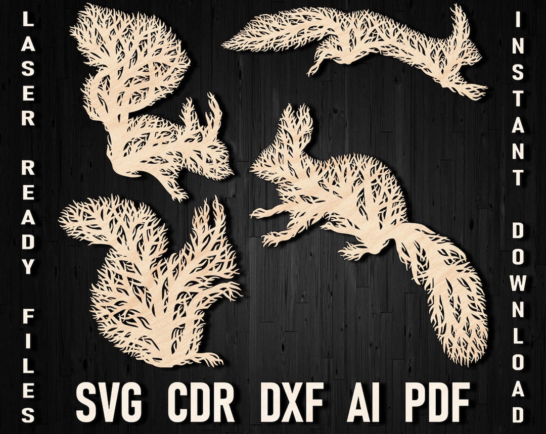 Squirrel Tree Panel Svg Laser Cut Files for CNC and Glowforge, Squirrel ...