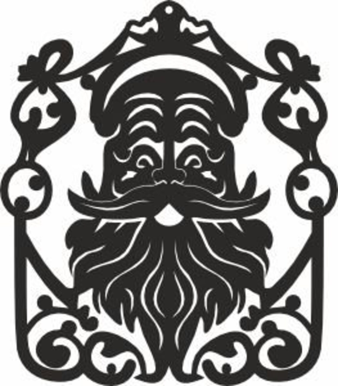 Santa Face Svg Ornament Laser Cut File, Christmas Santa Head Glowforge ...