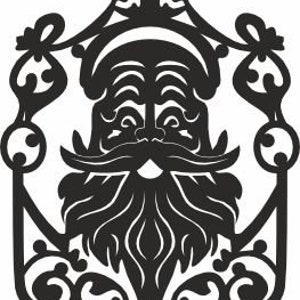 Santa Face Svg Ornament Laser Cut File, Christmas Santa Head Glowforge ...