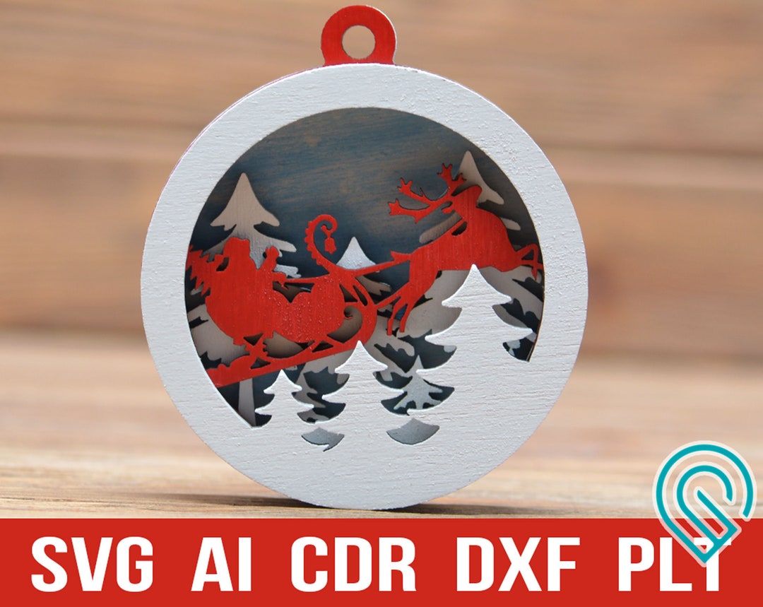 3d Multi Layer Santa Claus Christmas Svg Ornament. Christmas Glowforge ...