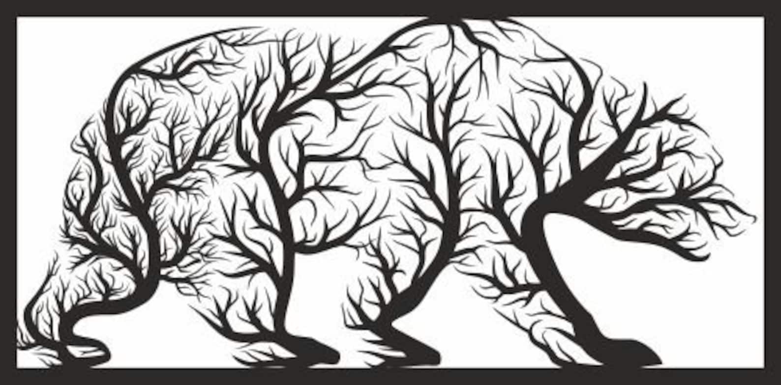 Bear Tree Svg Wall Panel Laser Cut Dxf, Bear Plasma Laser Cut Files ...