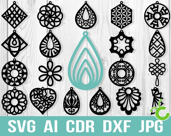 Wooden Earrings Svg Bundle Template Stacked Earrings Svg | Etsy Hong Kong