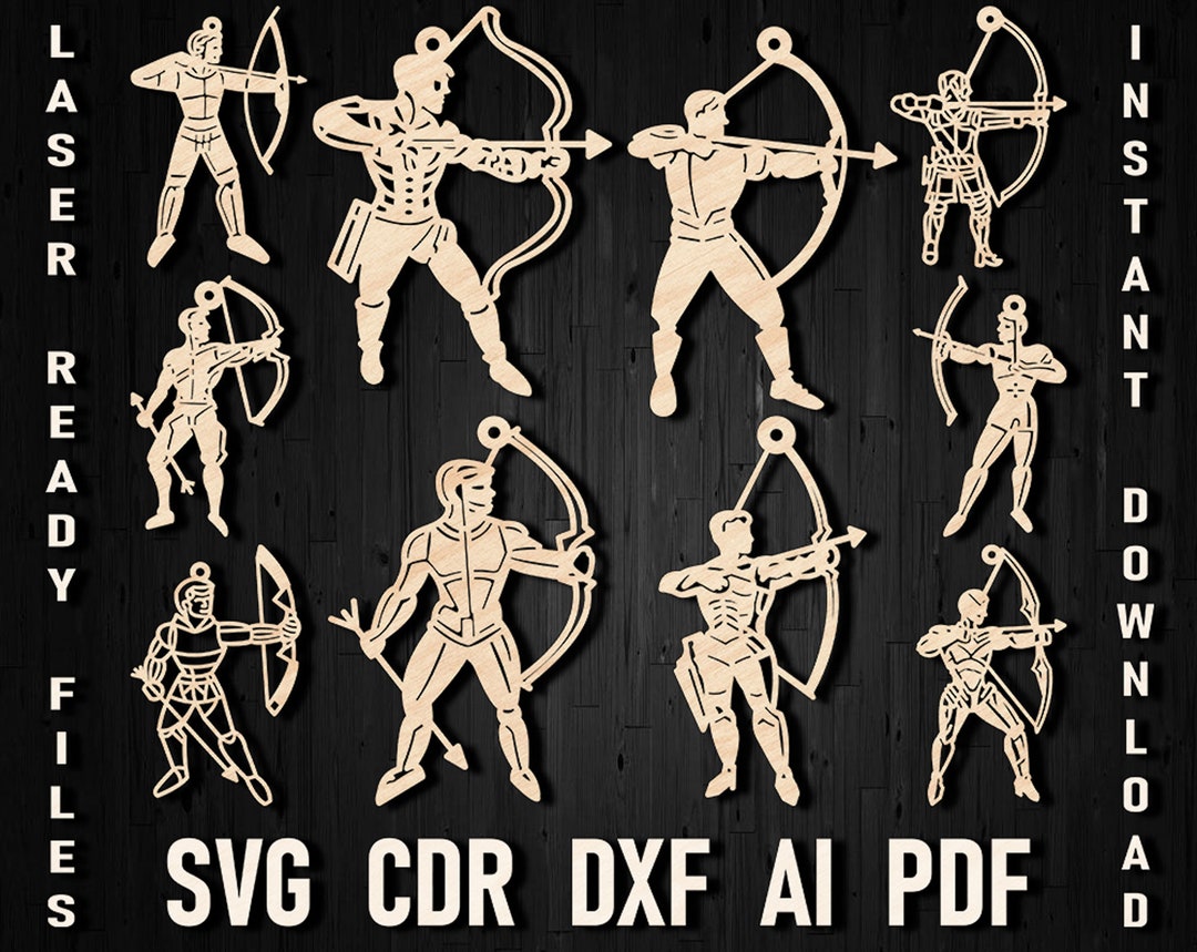 Archer Christmas Laser Cut Toy Ornament, Dxf Archery Arrow Glowforge ...