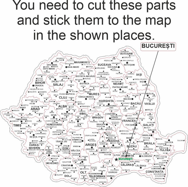Svg Romania Map Laser Cutting File Romania Map Puzzle | Etsy