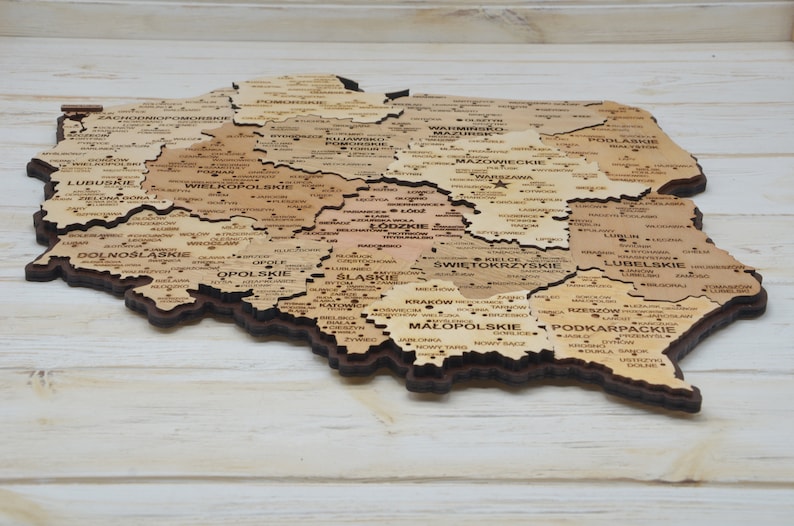 Poland Map Digital File for Laser Cutting, Polish Puzzle Map Dxf Pdf ...